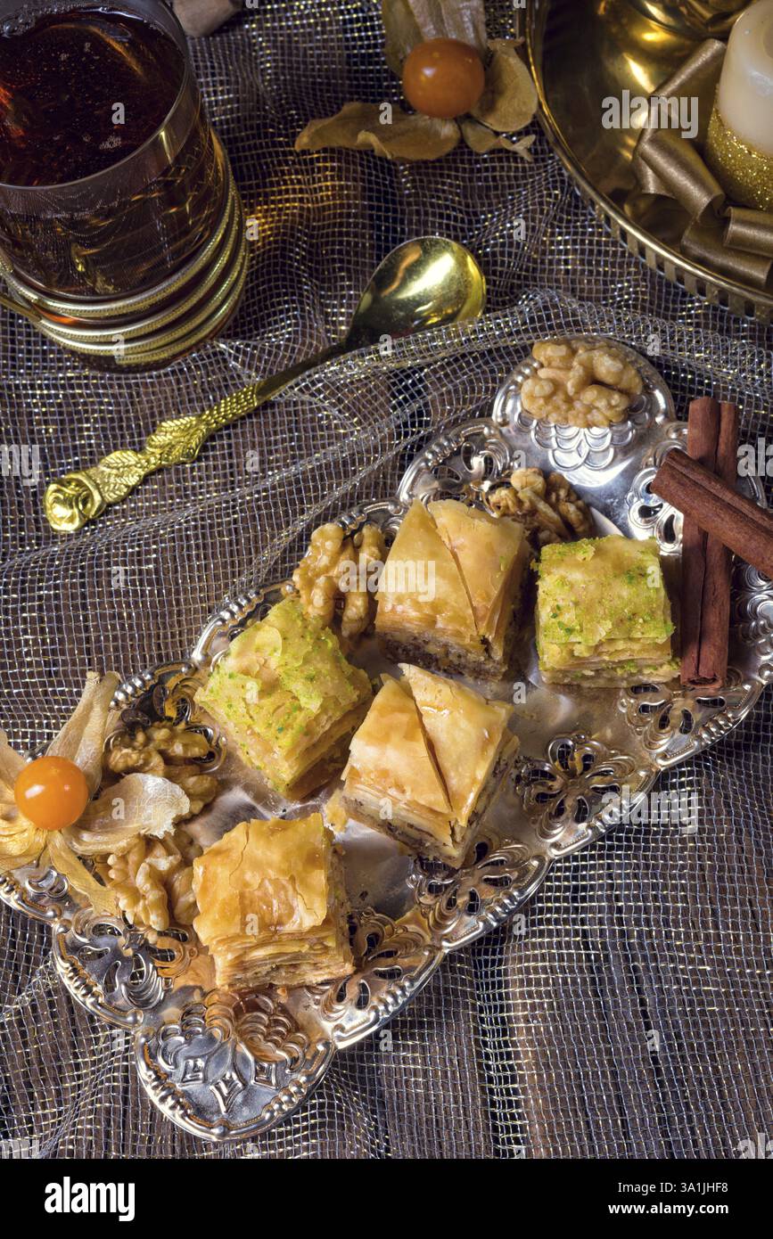 A fresh and tasty real Turkish baklava Stock Photo - Alamy