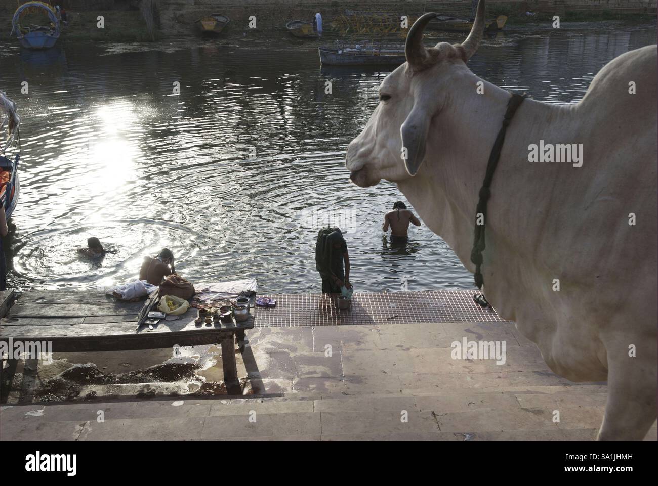 Bathing Ghat ancient pilgrimage situated on banks of river Paisuni ...