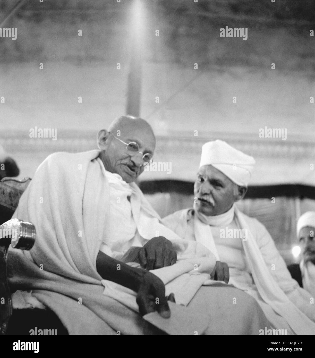 Mahatma Gandhi and Madan Mohan Malaviya at Varanasi, 1941, India NA MR ...