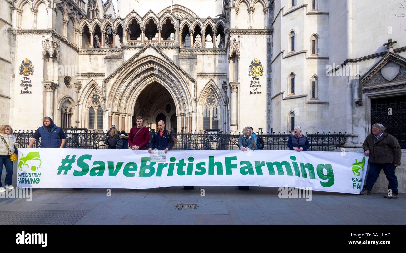 Save British Farming campaigners protest outside the High Court for ...