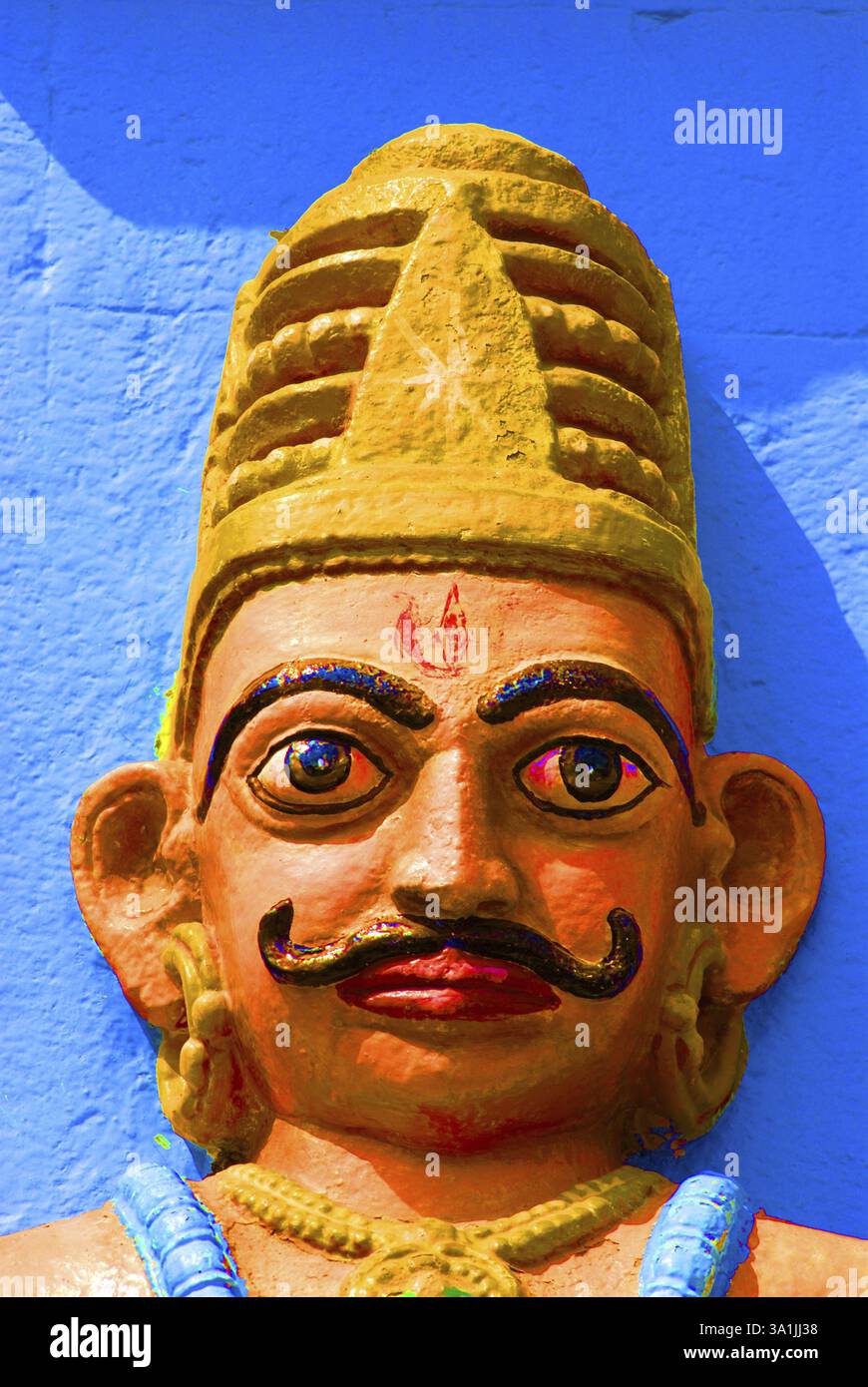 Ashtavinayak, colorful face of a mace bearer at the entrance of Shri ...