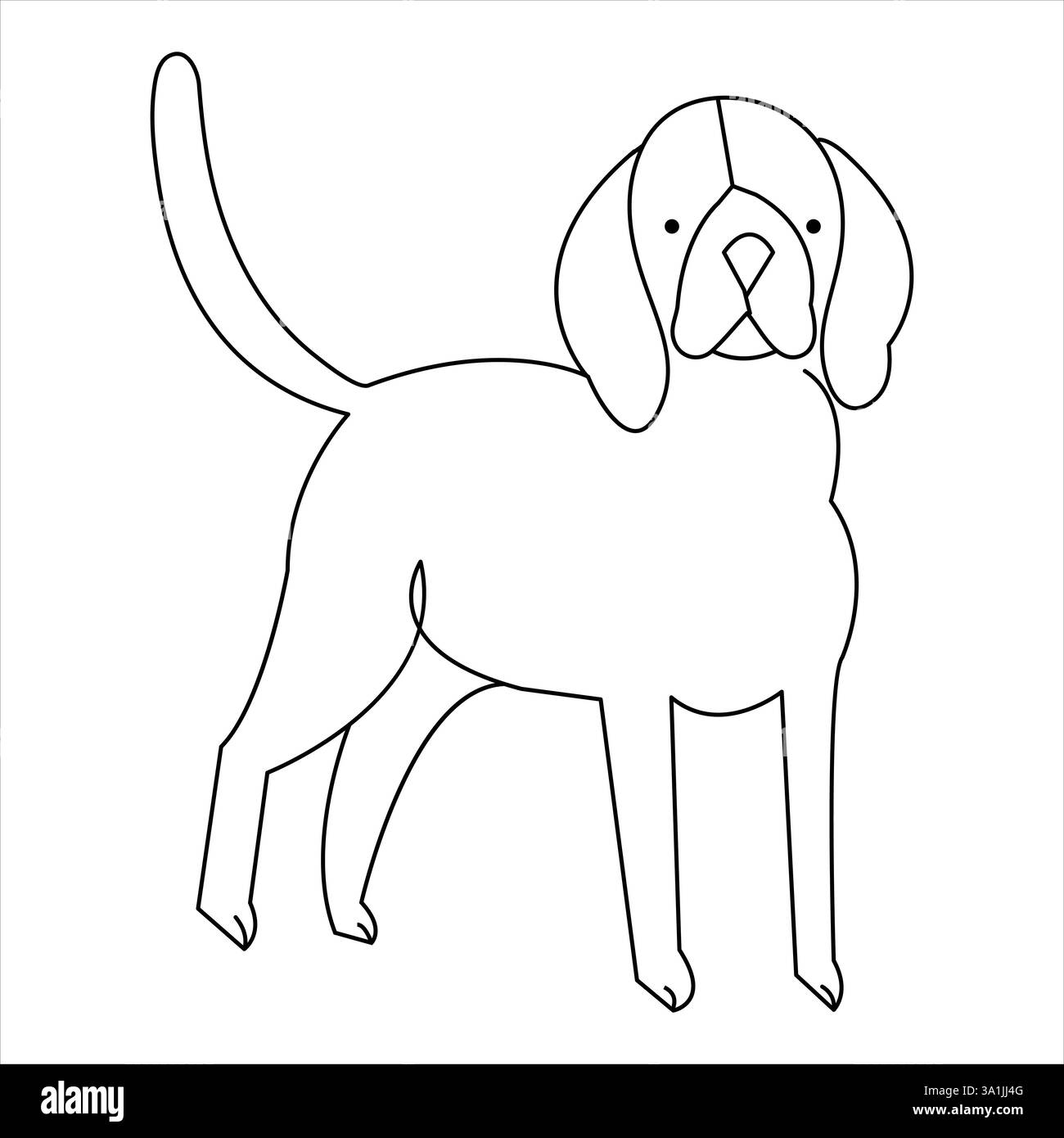 Continuous one line dog pet art drawing and dog icon simple silhouette ...