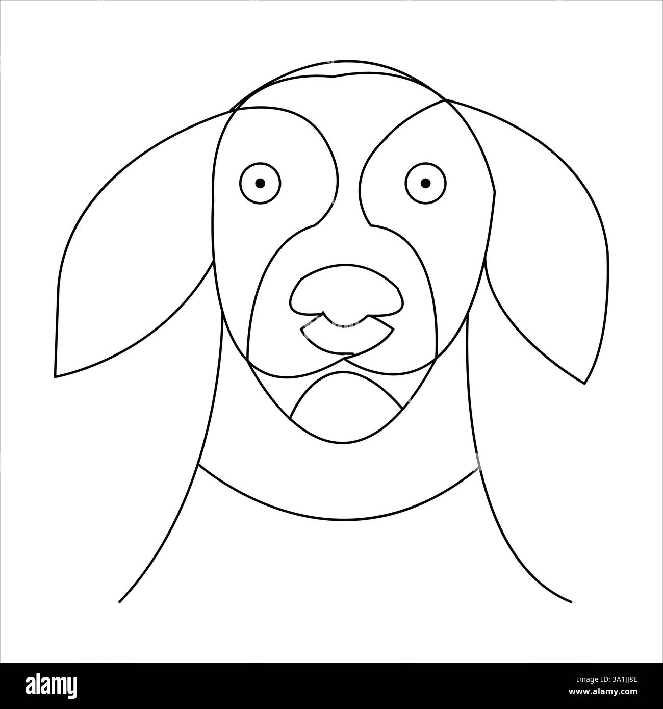 Continuous one line dog pet art drawing and dog icon simple silhouette ...