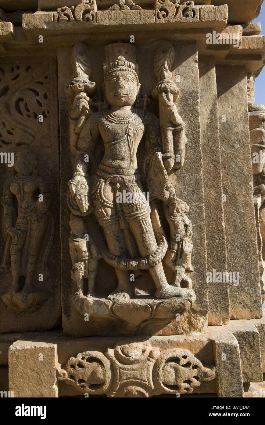Statue carved on Sas Bahu temple, Kumbhalgarh, Rajasthan, India, Asia ...