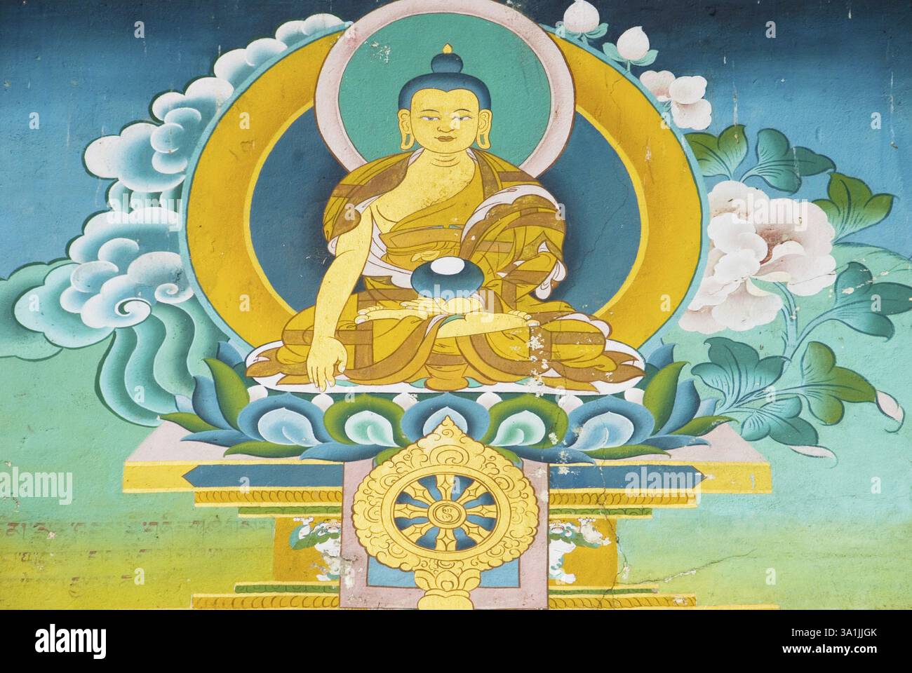 Painting of god Buddha in Rumtek monastery, Sikkim, India, Asia Stock ...