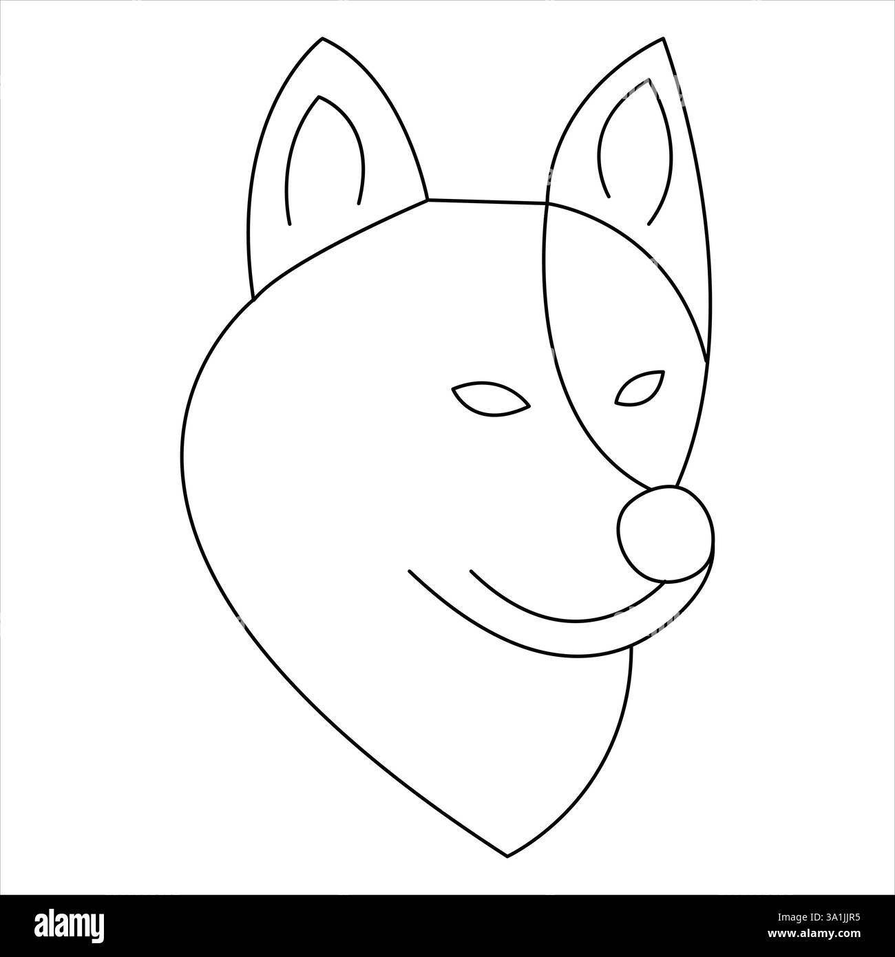 Continuous one line dog pet art drawing and dog icon simple silhouette ...
