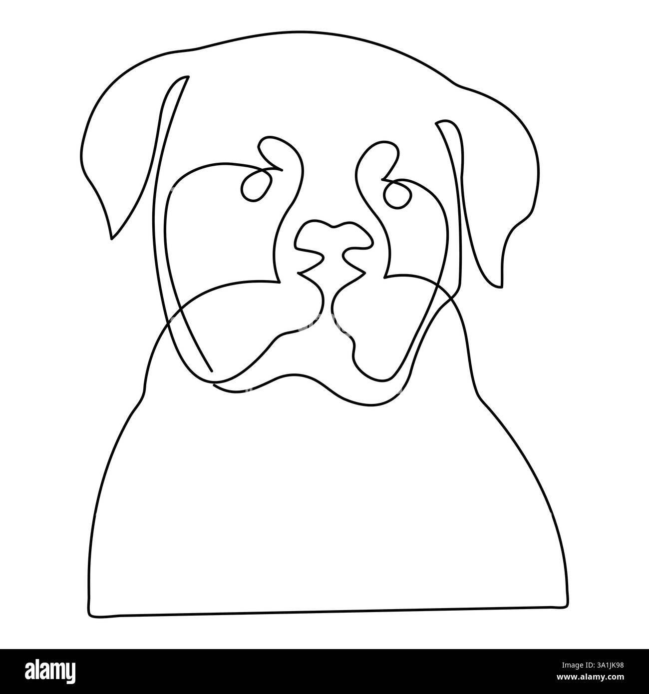 Continuous one line dog pet art drawing and dog icon simple silhouette ...