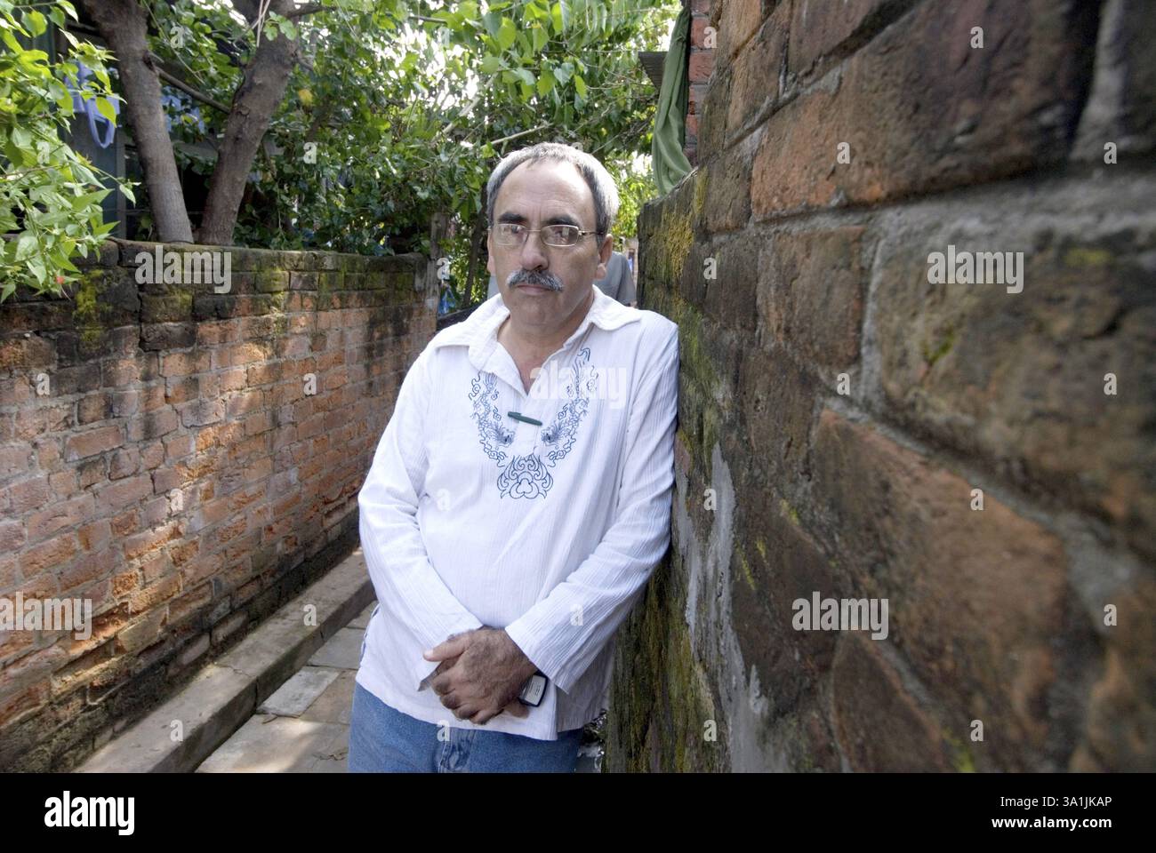 Kashmiri Pandit Chand Bhatt at a camp in Jammu, India, Asia Stock Photo ...