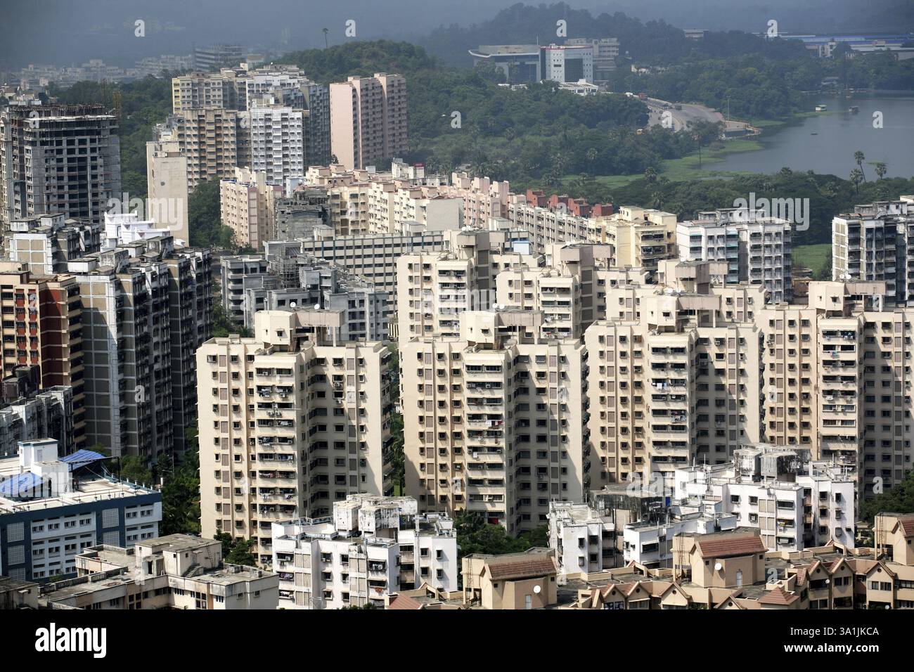 An overall view of high rise building at Powai area, Bombay Mumbai ...