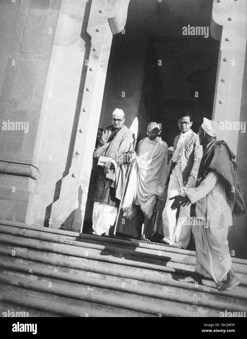 Mahadev Desai, Mahatma Gandhi and Satish Kalelkar eldest son of Kaka ...