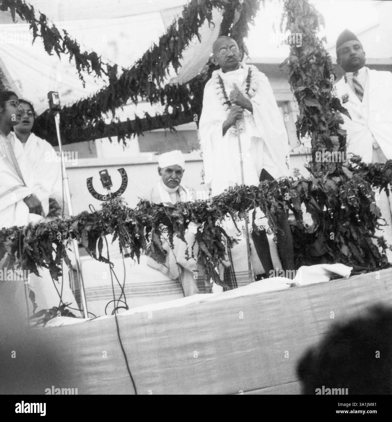 Mahatma Gandhi during the opening ceremony of Kamla Nehru Memorial ...