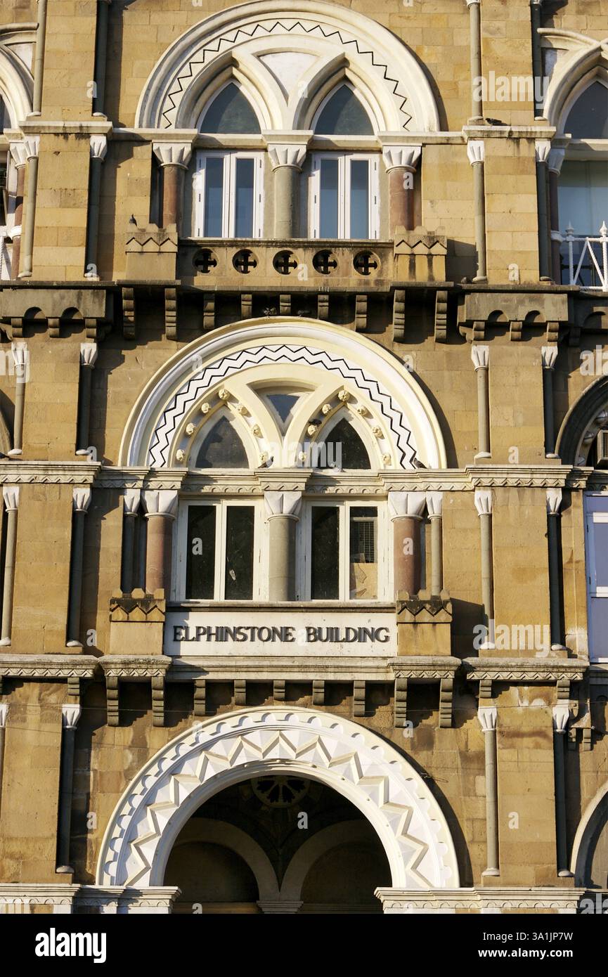 Windows of gothic architecture Elphinstone building at Bombay NAw ...