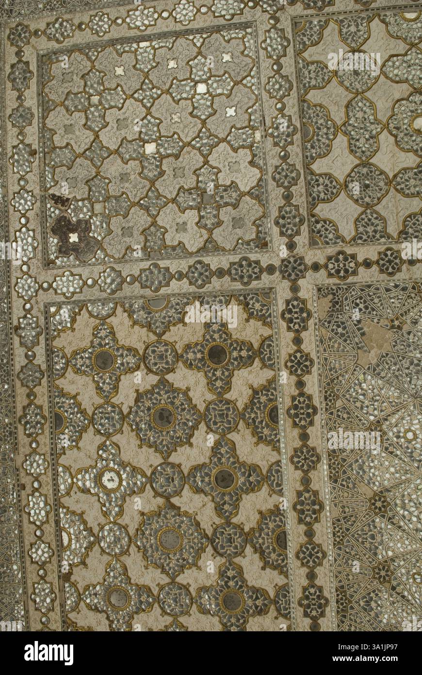 Art work in Sheesh mahal in Amber fort, Jaipur, Rajasthan, India, Asia ...