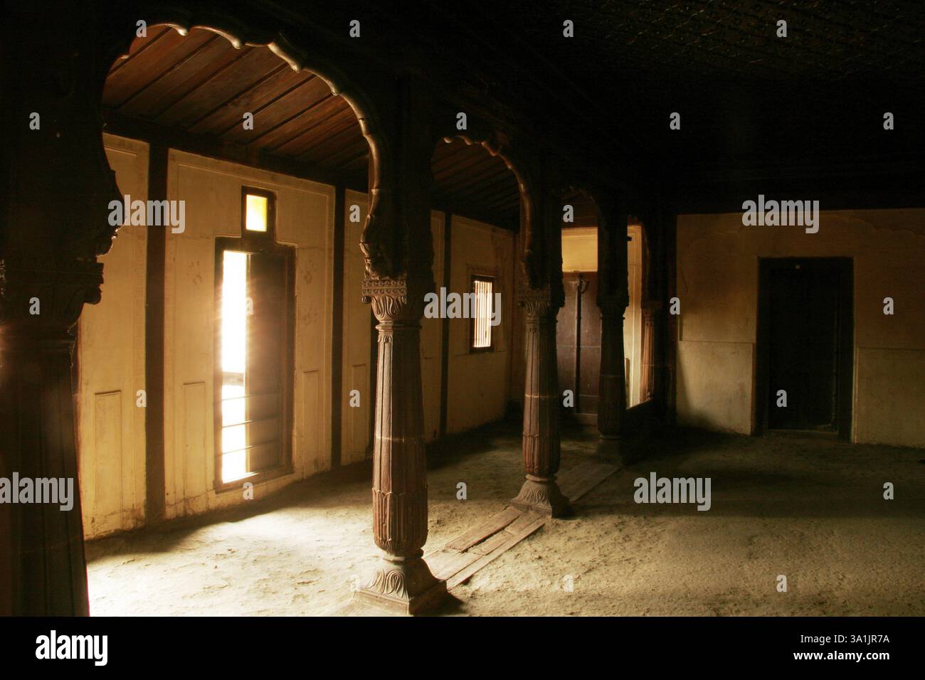 Interior of old heritage architectural structure called Wada of Nana ...