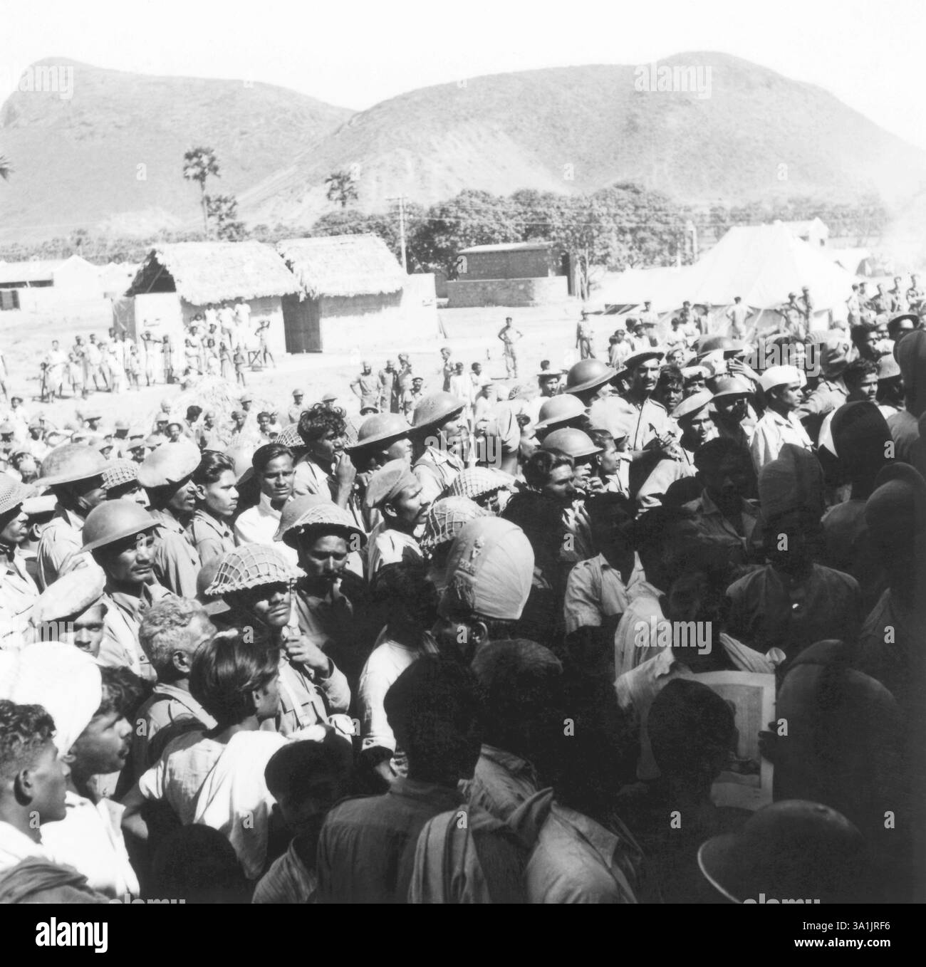 People at a mass meeting, Madras, 1946 Stock Photo - Alamy