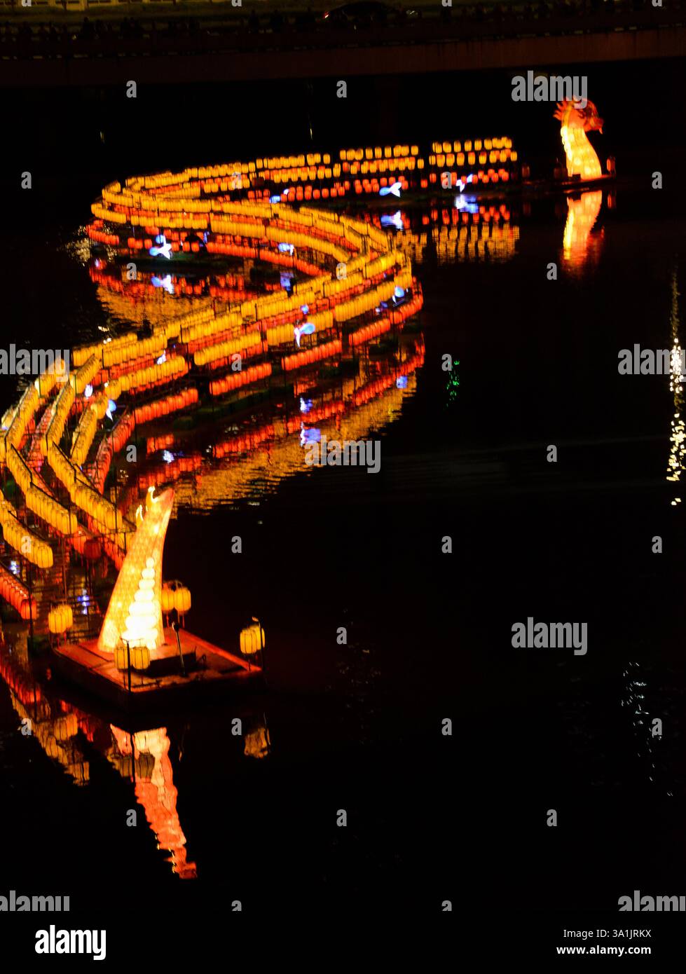 ZHANGZHOU, CHINA - JANUARY 5, 2025 - A 100-meter-long "Golden Snake ...