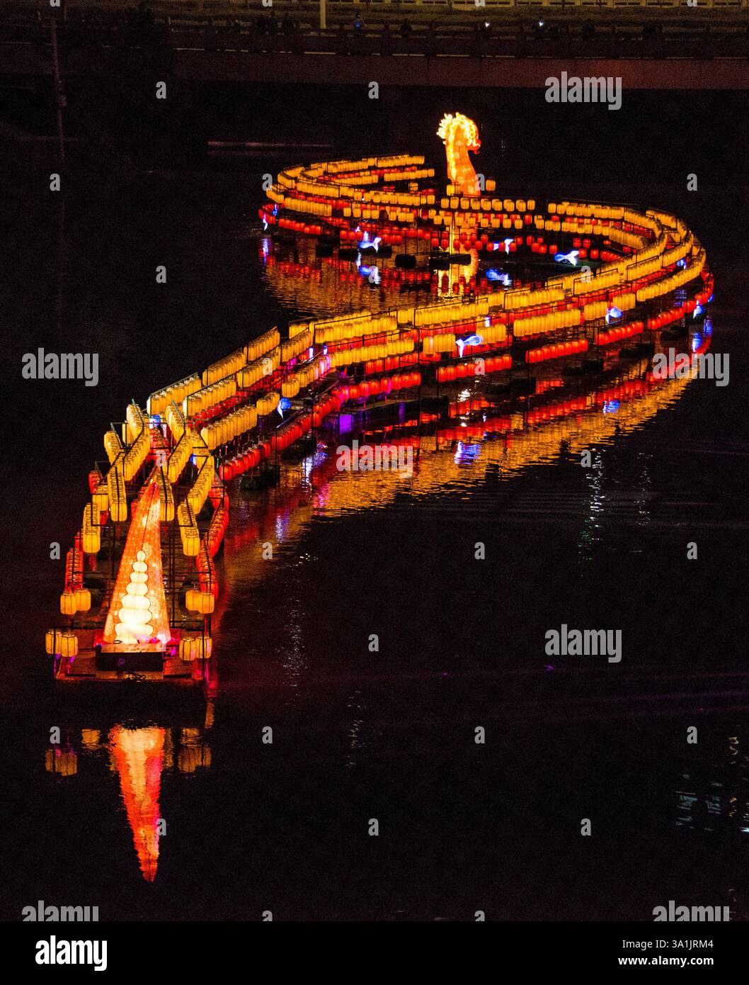 ZHANGZHOU, CHINA - JANUARY 5, 2025 - A 100-meter-long "Golden Snake ...