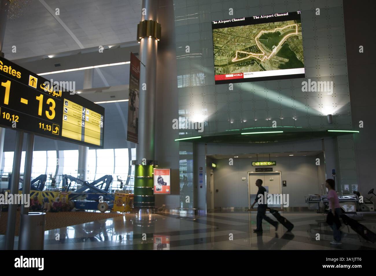 Activities huge TV screen interior of Dubai International Airport ...
