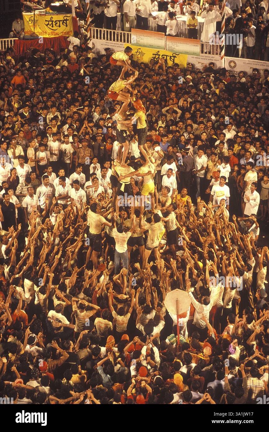 Human pyramid breaking pot of Dahi handi, Janmashtami janmashtmi gokul ...