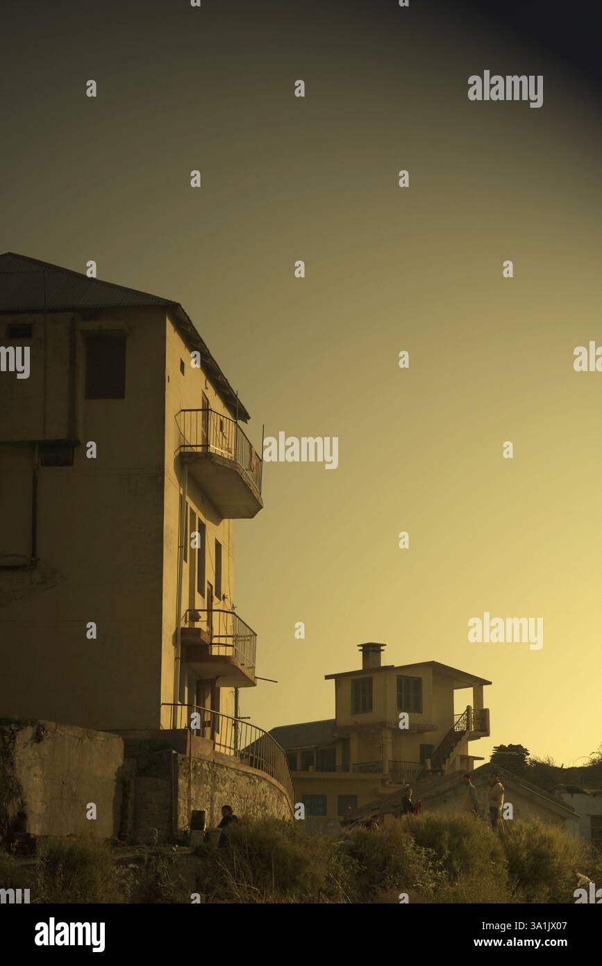 Himalaya houses in small village, Nagthat, Uttaranchal, India, Asia ...