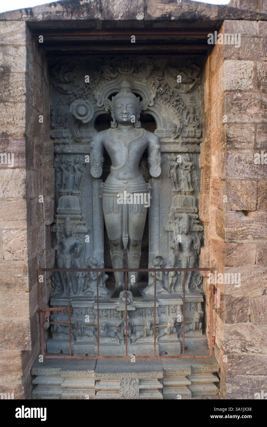 Statue of Vedic Sun god Surya or Arka carved on wall of 13th century ...
