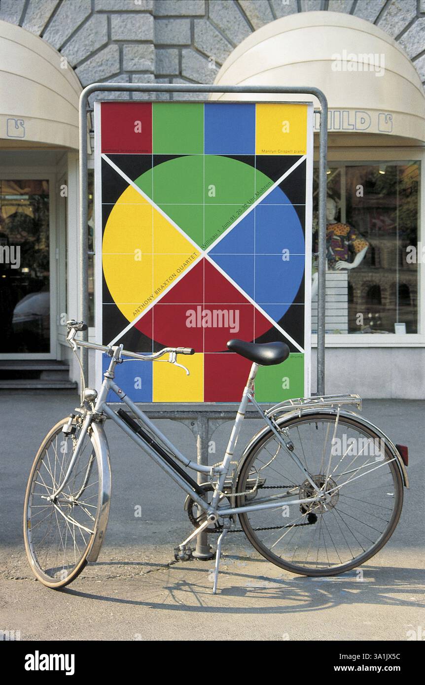 Bicycle at sign board, St. Moritz, Switzerland, Europe Stock Photo - Alamy
