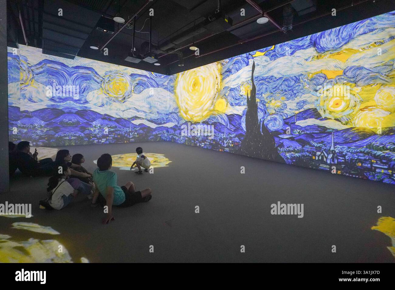 Kuala Lumpur, Malaysia 9 March 2025. Visitors interact in in an art ...