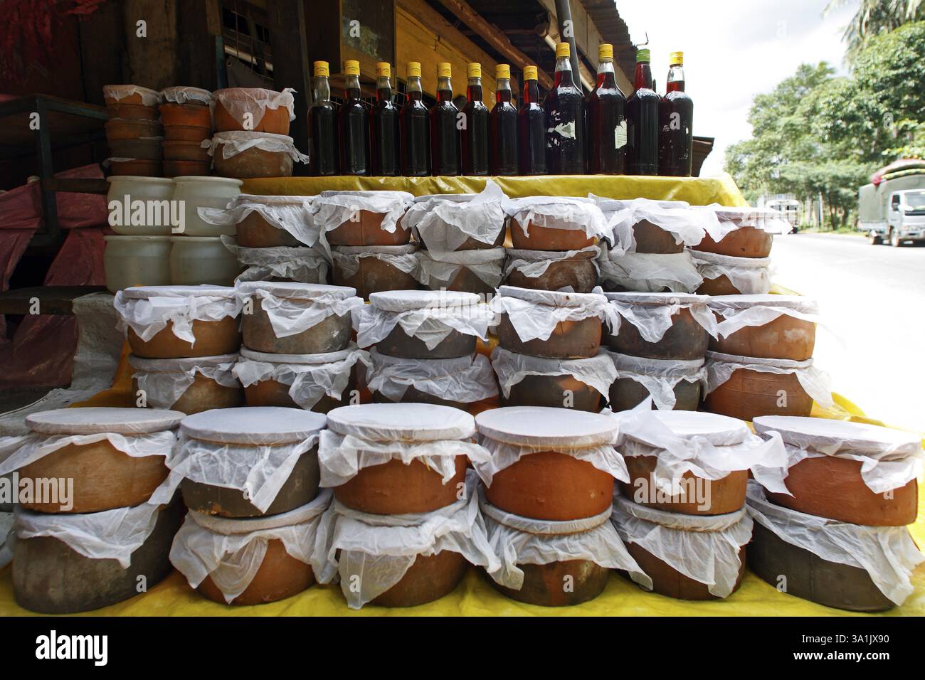 On way to negombo, on road side honey curd, Sri Lanka, Asia Stock Photo ...
