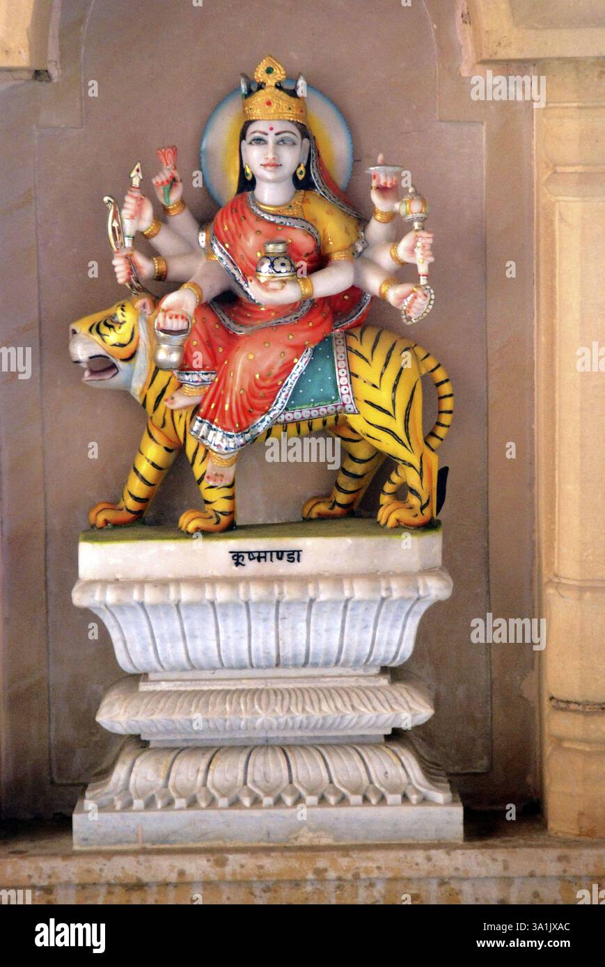 Statue of goddess Kushmanda, India, Asia Stock Photo - Alamy