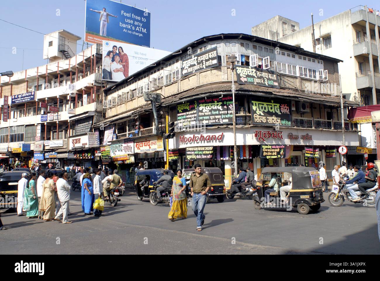 Traffic in the morning at laxmi road crossroad, Pune, Maharashtra ...
