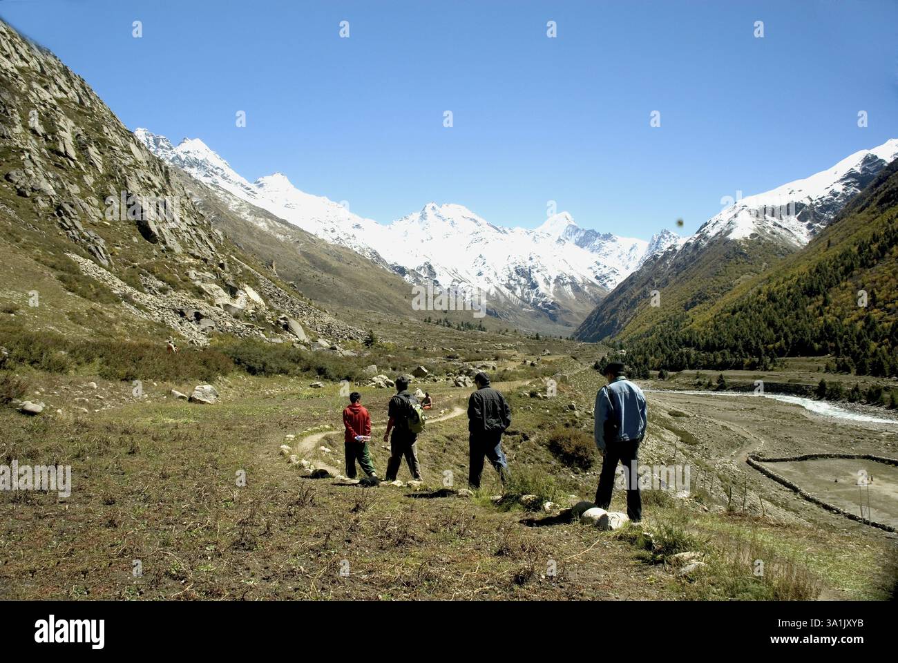 Kinner Kailash sNAw covered mountain range at Chitkul, Sangla Valley ...