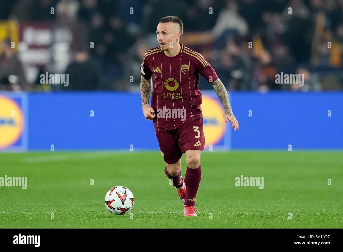 Angelino of AS Roma during the UEFA Europa League 2024/25 Round of 16 ...