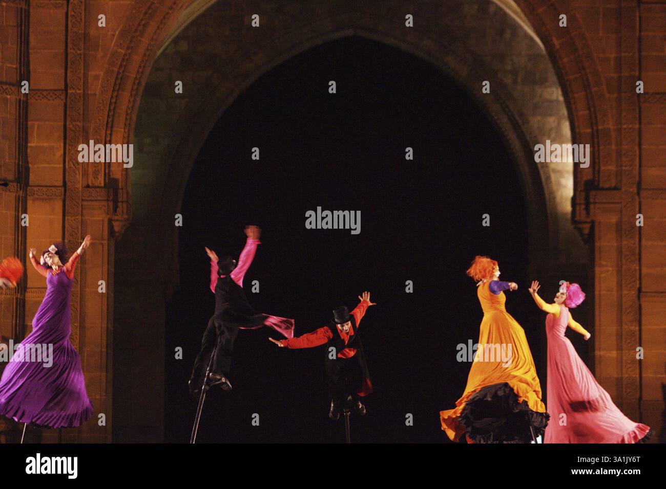 An Australian Aerial acrobats were performed at the Gateway of India ...