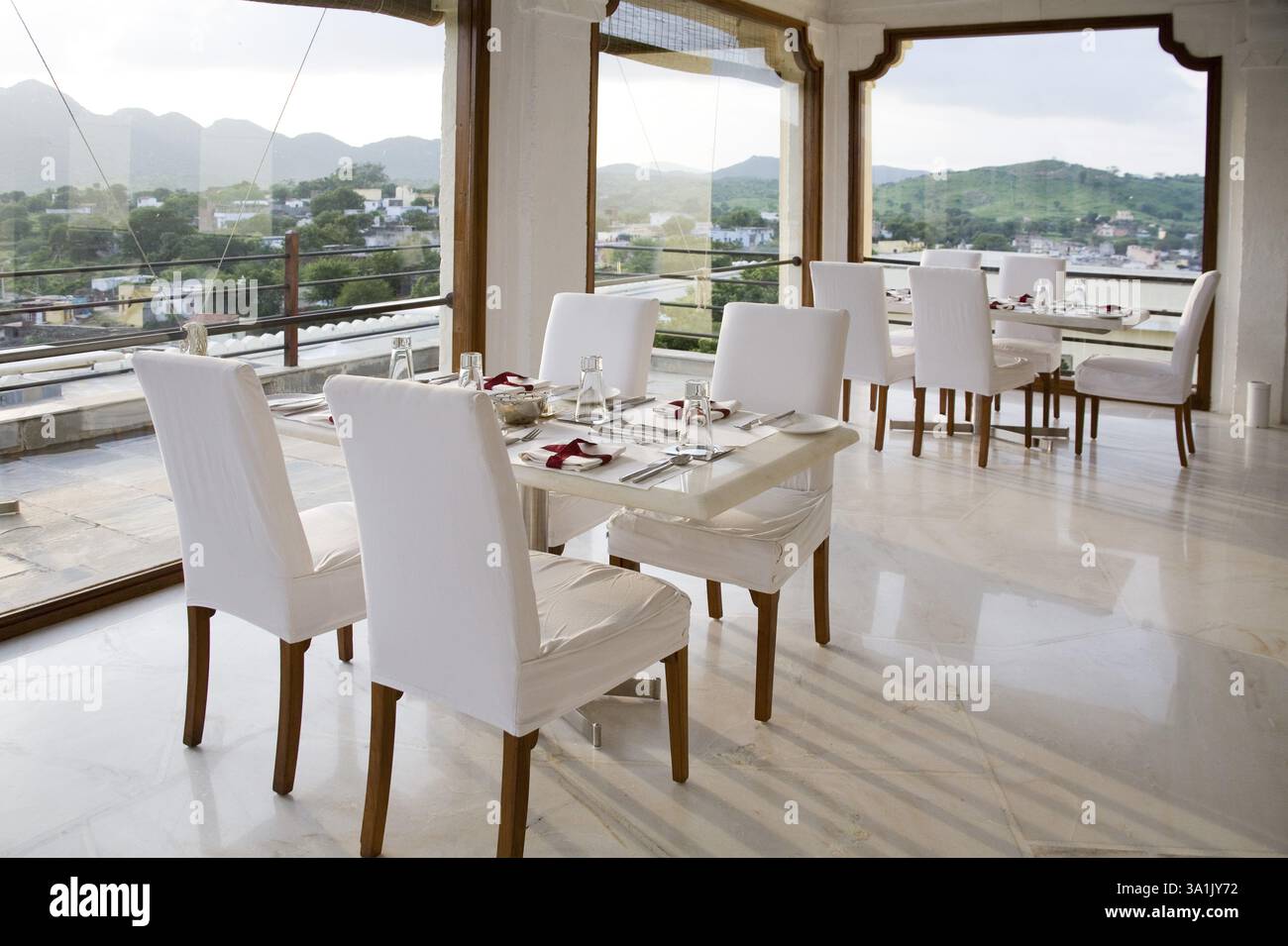 White dinning hall luxury royal setup in rich palace Devigadh turned ...