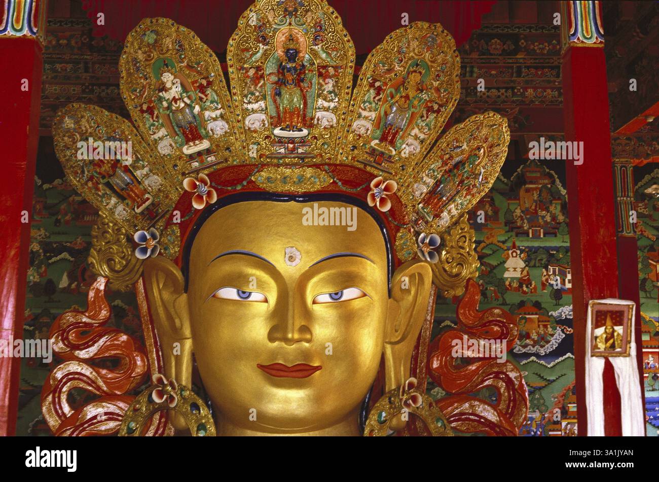 Statue of maitrey Buddha, Thikse, Leh, Ladakh, India, Asia Stock Photo - Alamy