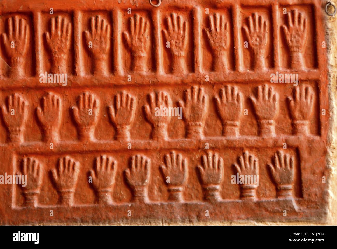Hand print Of sati women on wall of Jodhpur fort, Rajasthan, India ...