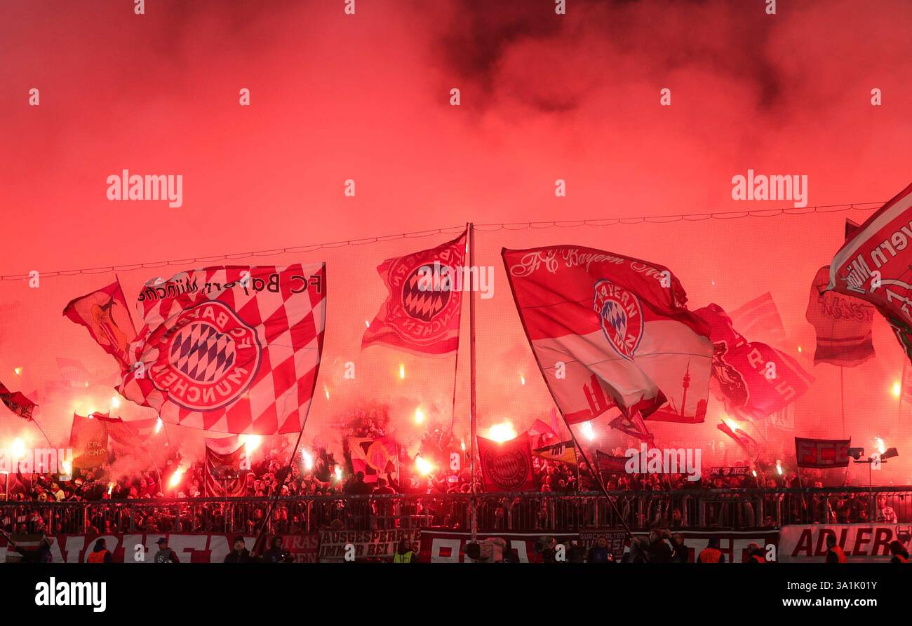 MUNICH, GERMANY - MARCH 05: Pyro prior the UEFA Champions League 2024/ ...