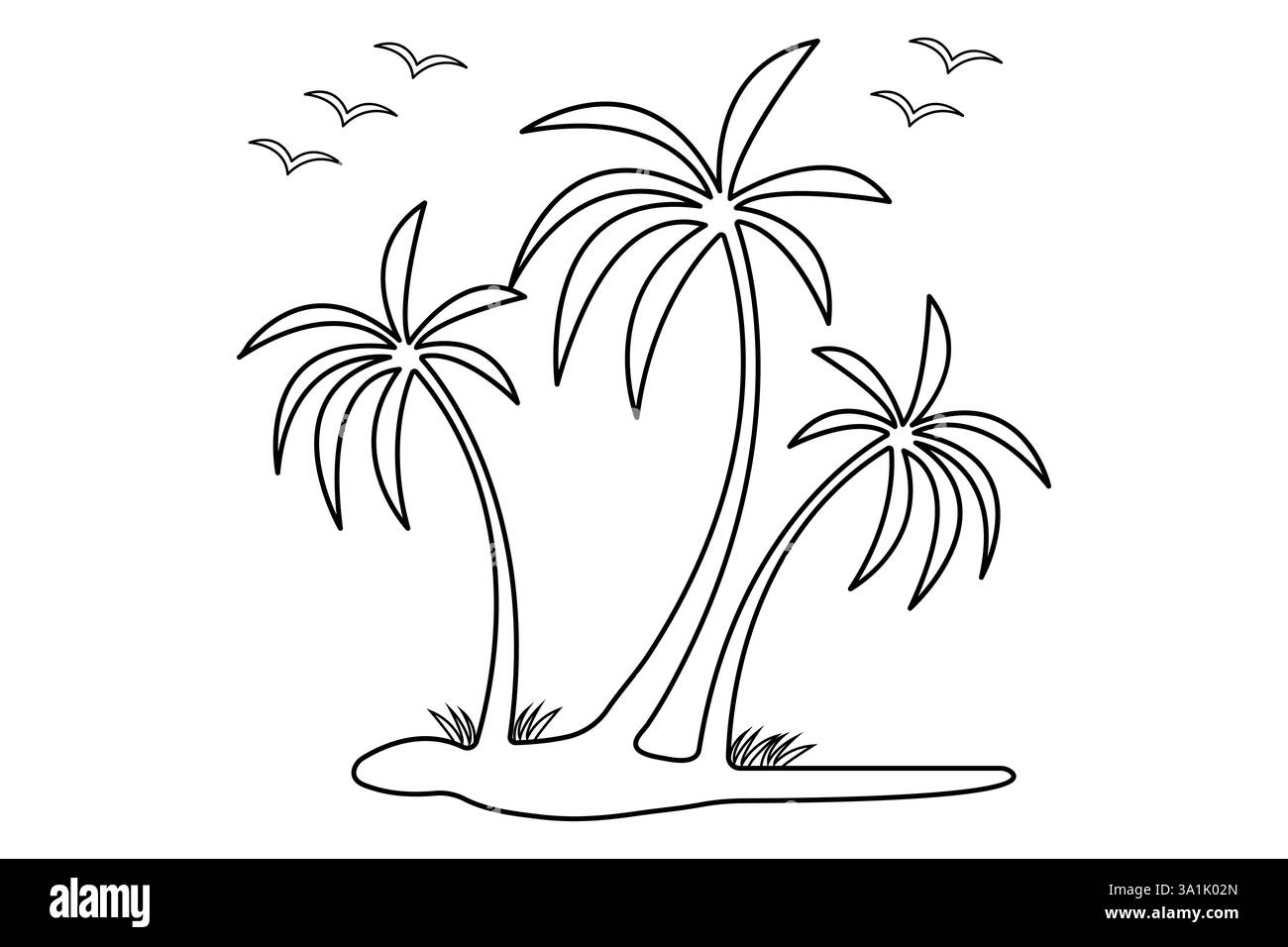 Palm tree continuous one line art drawing with editable stroke vector Icon Stock Vector Image ...