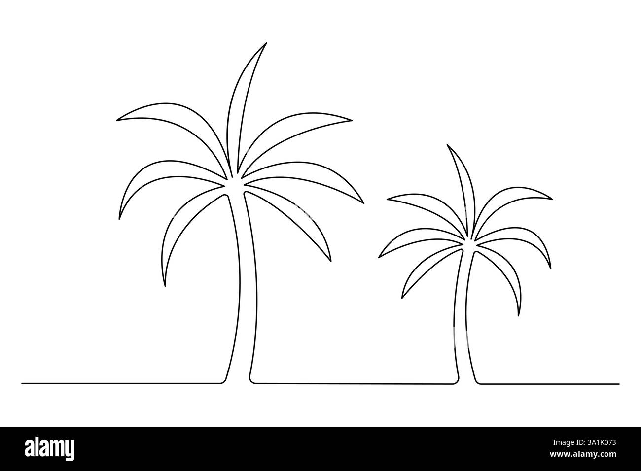 Palm tree continuous one line art drawing with editable stroke vector ...