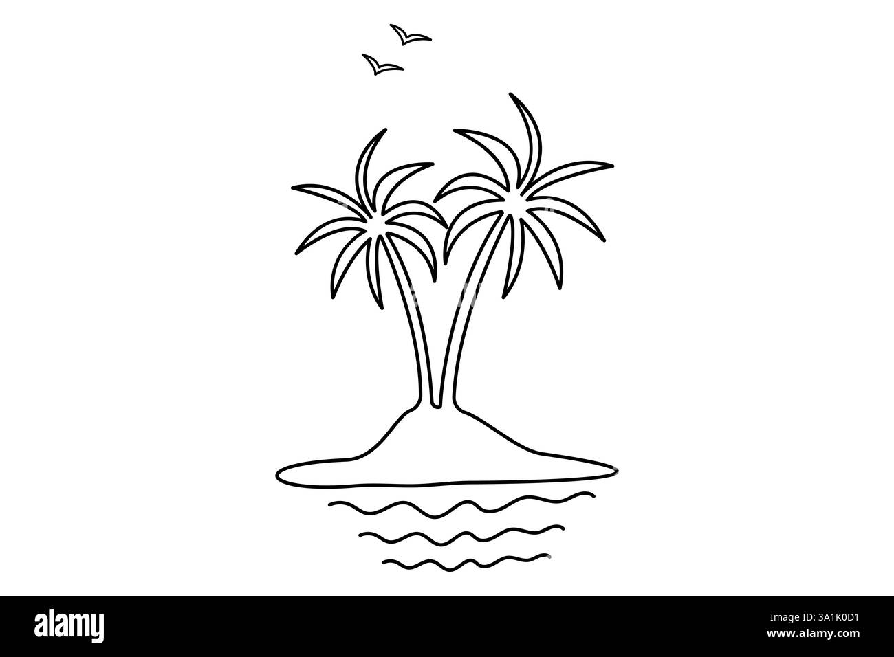 Palm tree continuous one line art drawing with editable stroke vector Icon Stock Vector Image ...