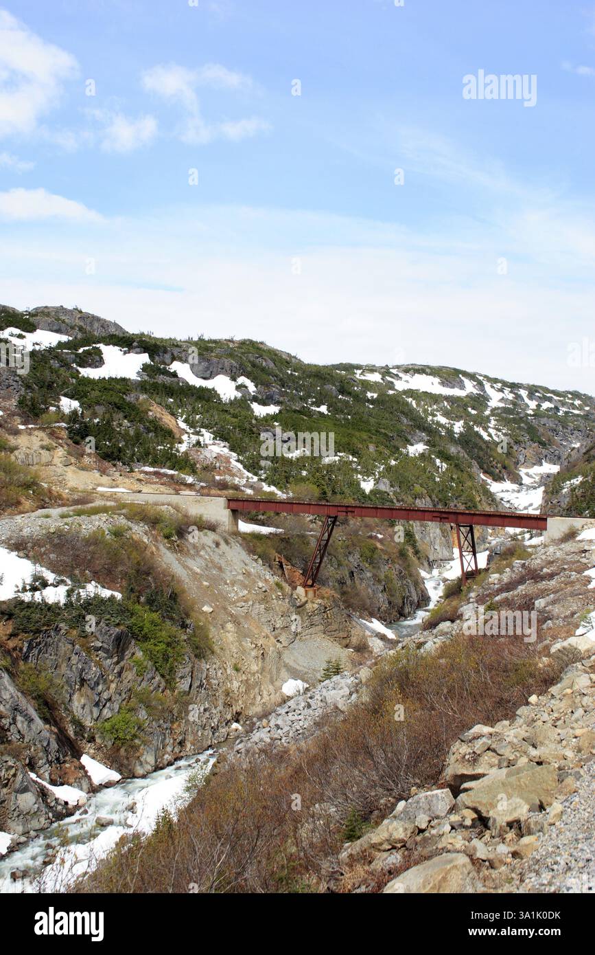 White pass and Yukon route narrow gauge railroad, Skagway, Alaska, U.S ...