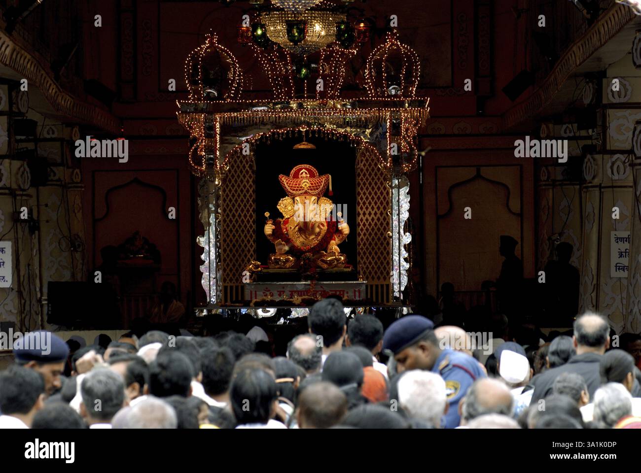 Idol of lord Ganesh ganpati of Dagdu Seth Halwai during Ganesh festival ...