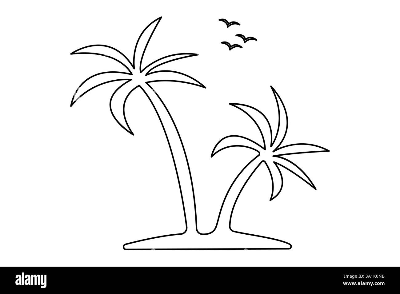 Palm tree continuous one line art drawing with editable stroke vector ...