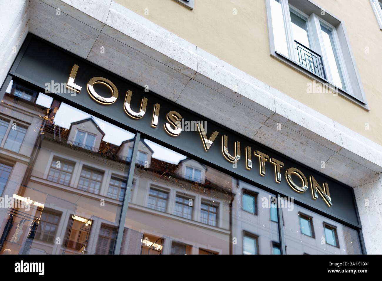 Munich, Germany. 24th Feb, 2025. The lettering Louis Vuitton can be ...