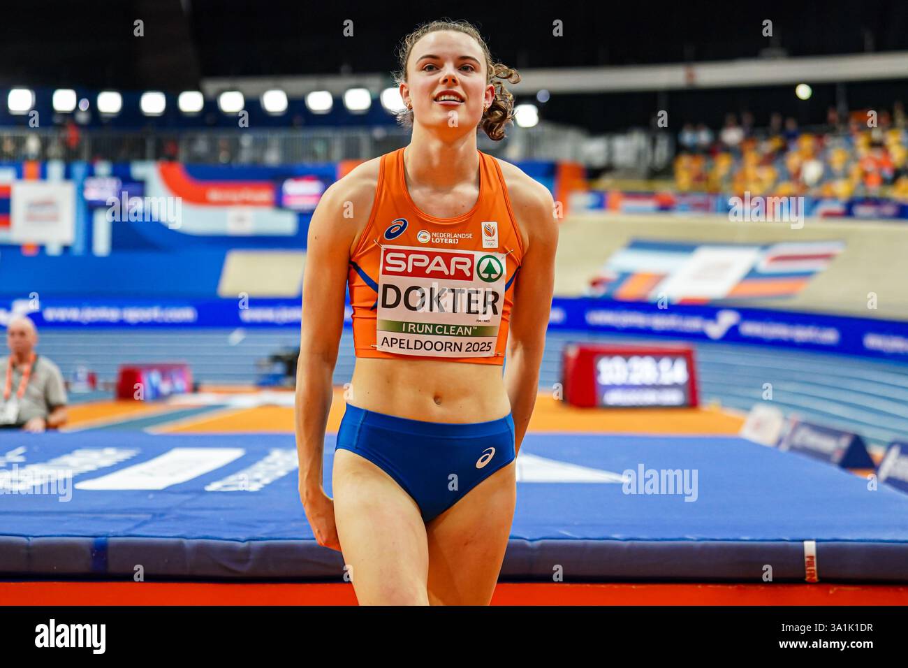 APELDOORN, NETHERLANDS - MARCH 9: Sofie Dokter of The Netherlands looks on after competing in ...
