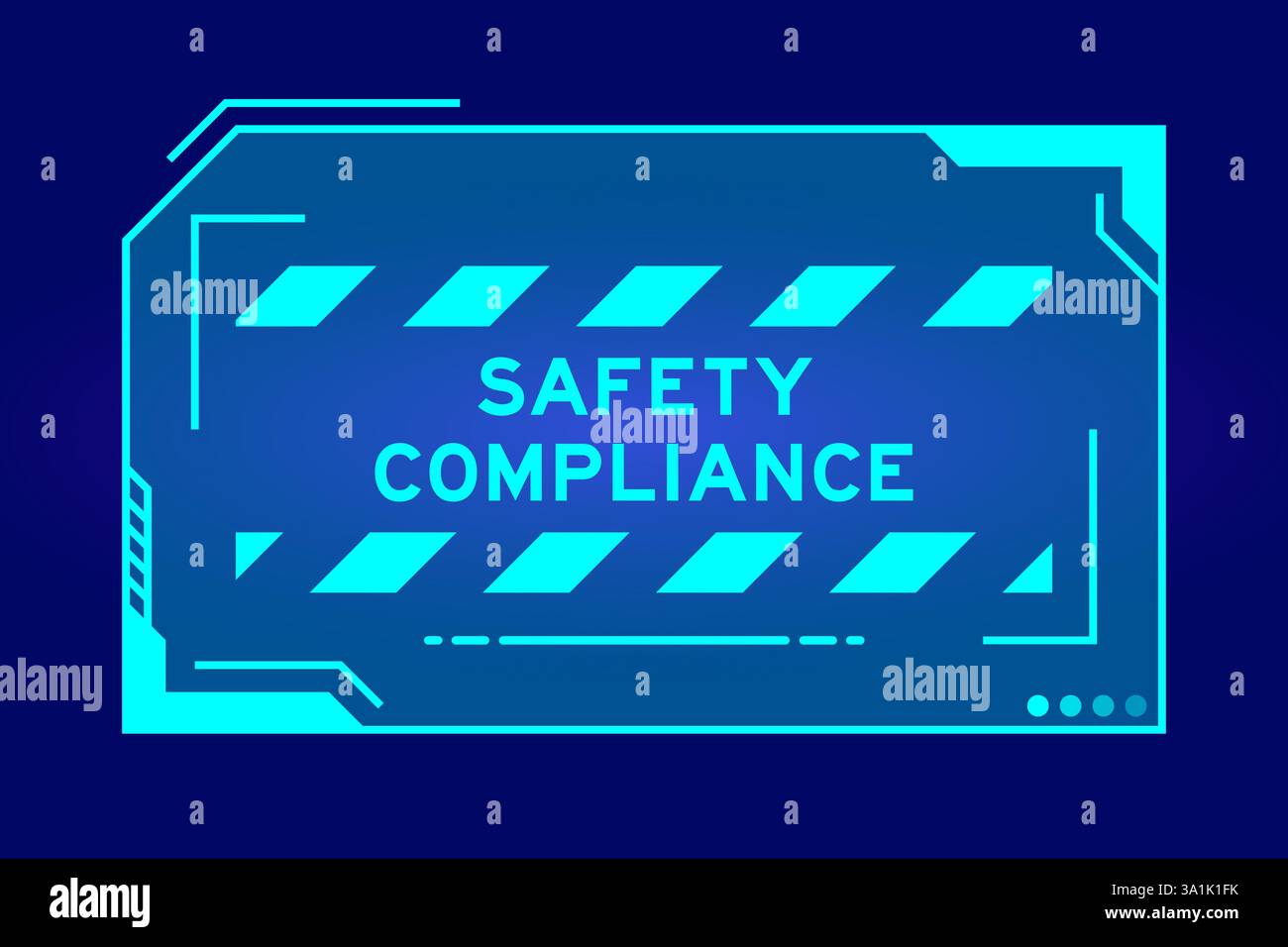 Blue color of futuristic hud banner that have word safety compliance on ...