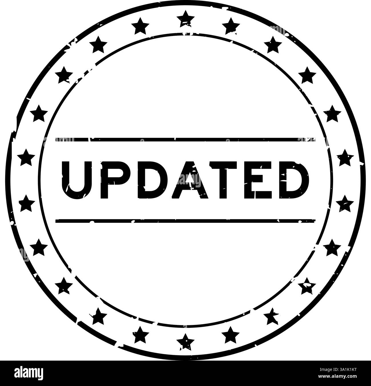 Grunge black updated word round rubber seal stamp on white background Stock Vector Image & Art ...