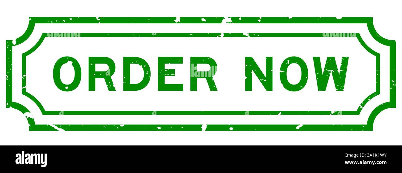 Grunge green order now word square rubber stamp on white background Stock Vector Image & Art - Alamy