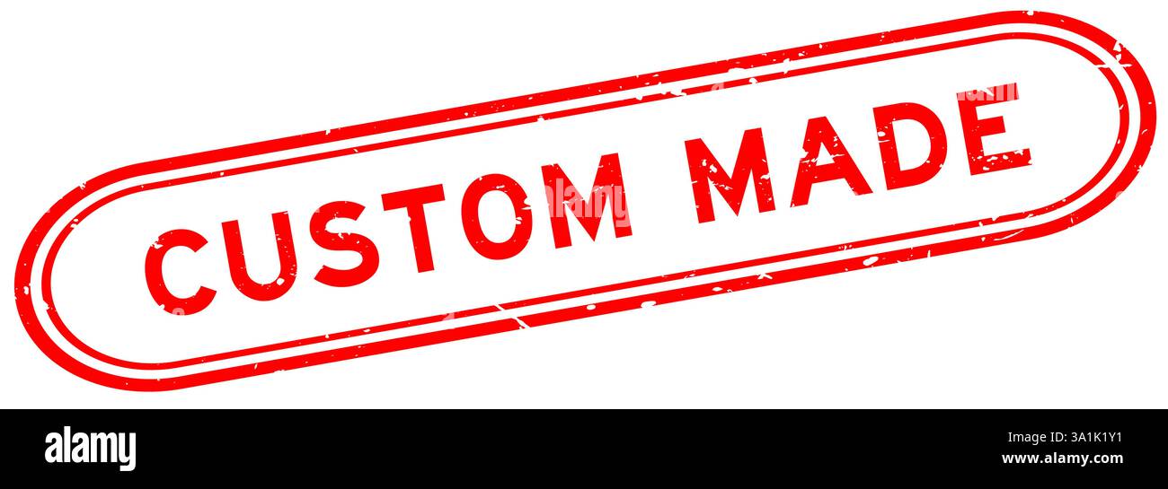 Grunge red custom made word rubber seal stamp on white background Stock ...