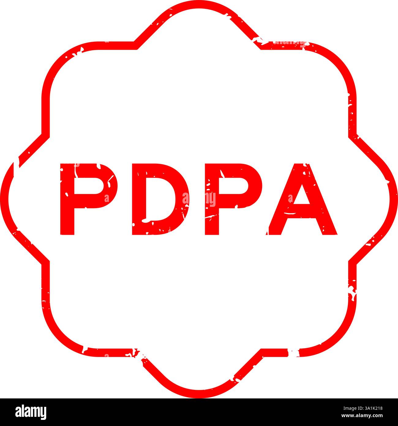 Grunge red PDPA (Abbreviation of personal data protection act) word ...